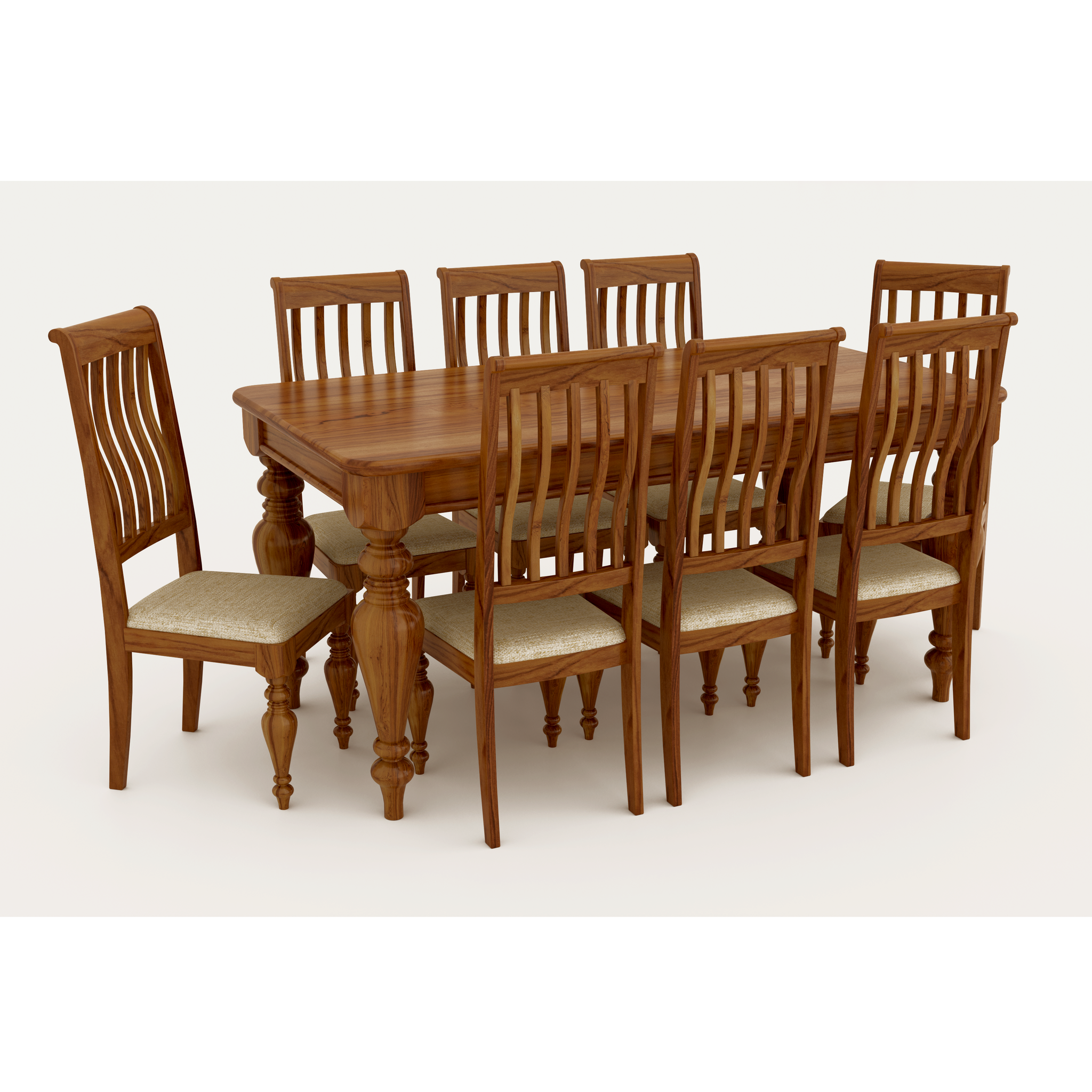 Timeless Elegance: Classic Teak 8 Seater Dining Chair Set | Shop Now!