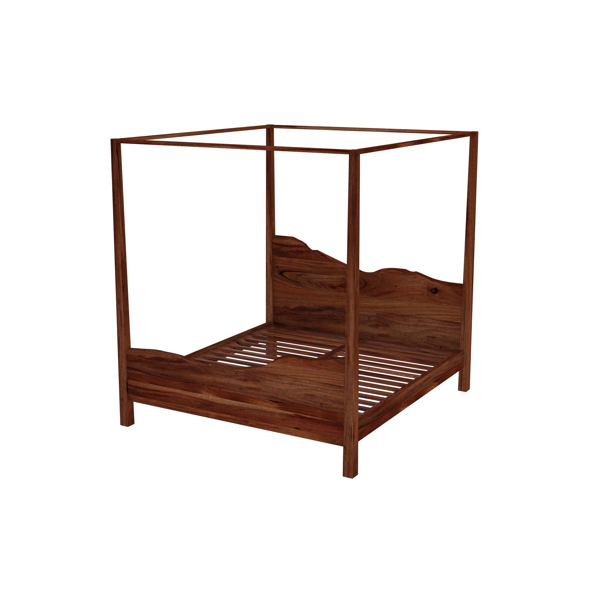 Live Edge Platform Bed with Rustic Natural Edges
