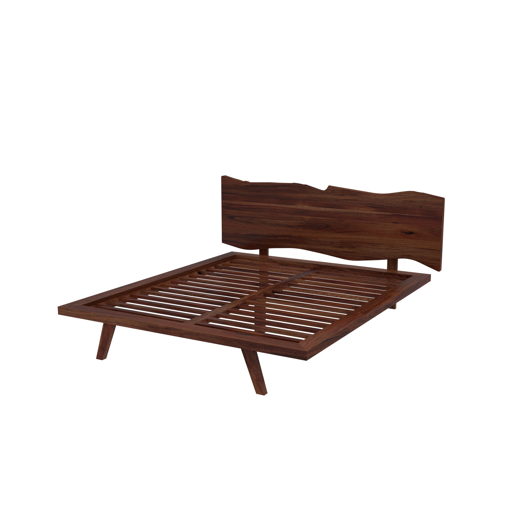 Live Edge Platform Bed with Flowing Natural Edges