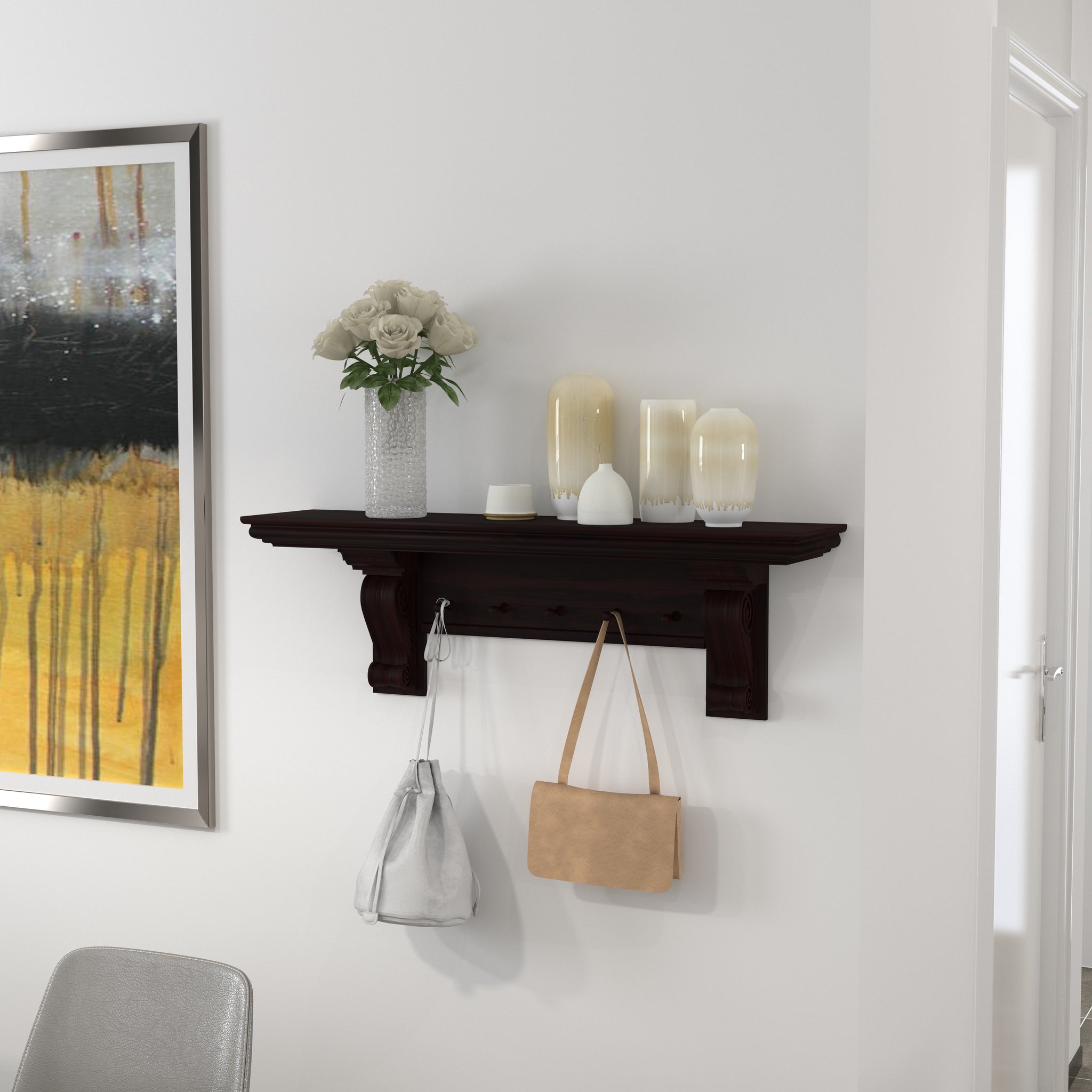 Wall Rack with Shelf for Living Room