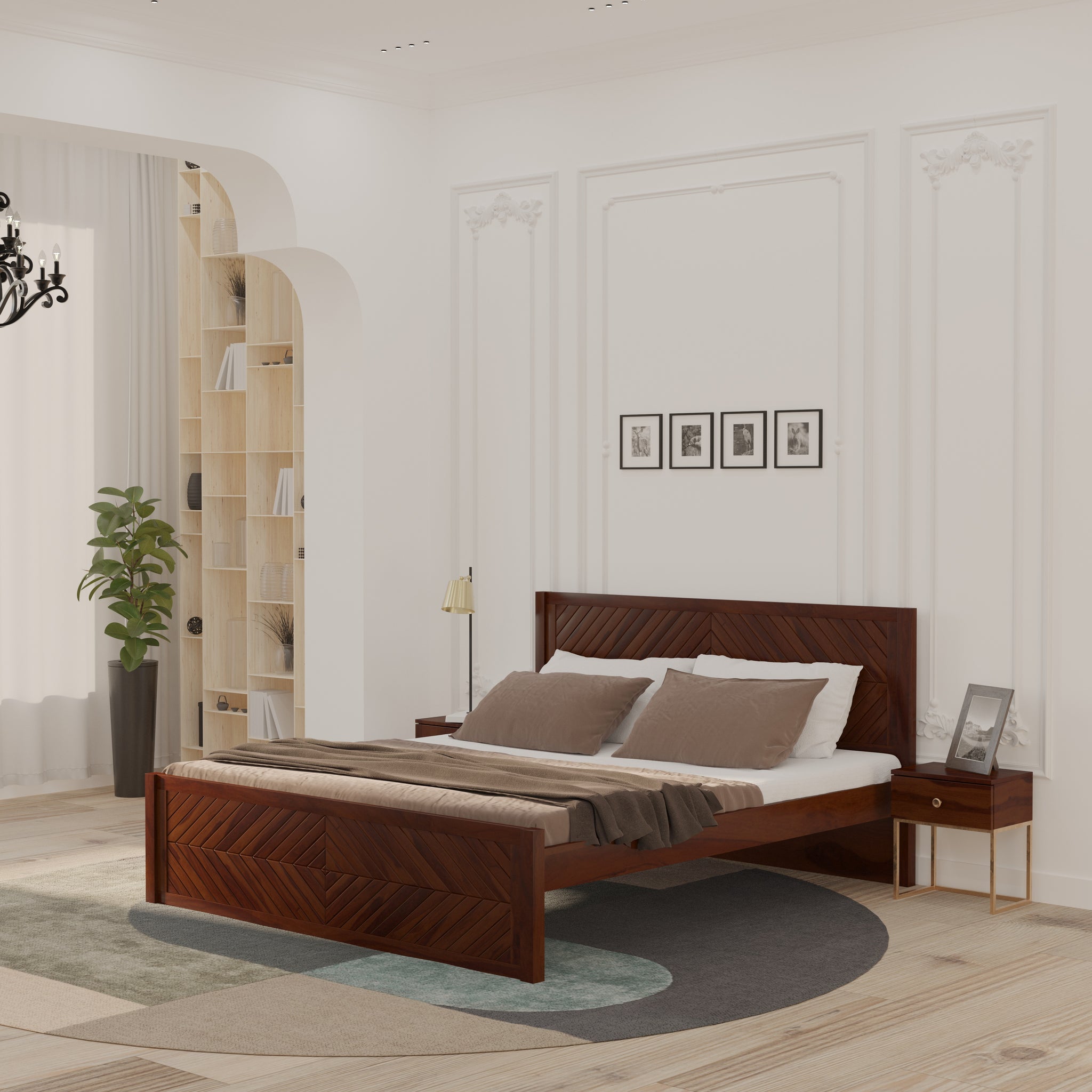 Scandinavian Solid Wood King Bed