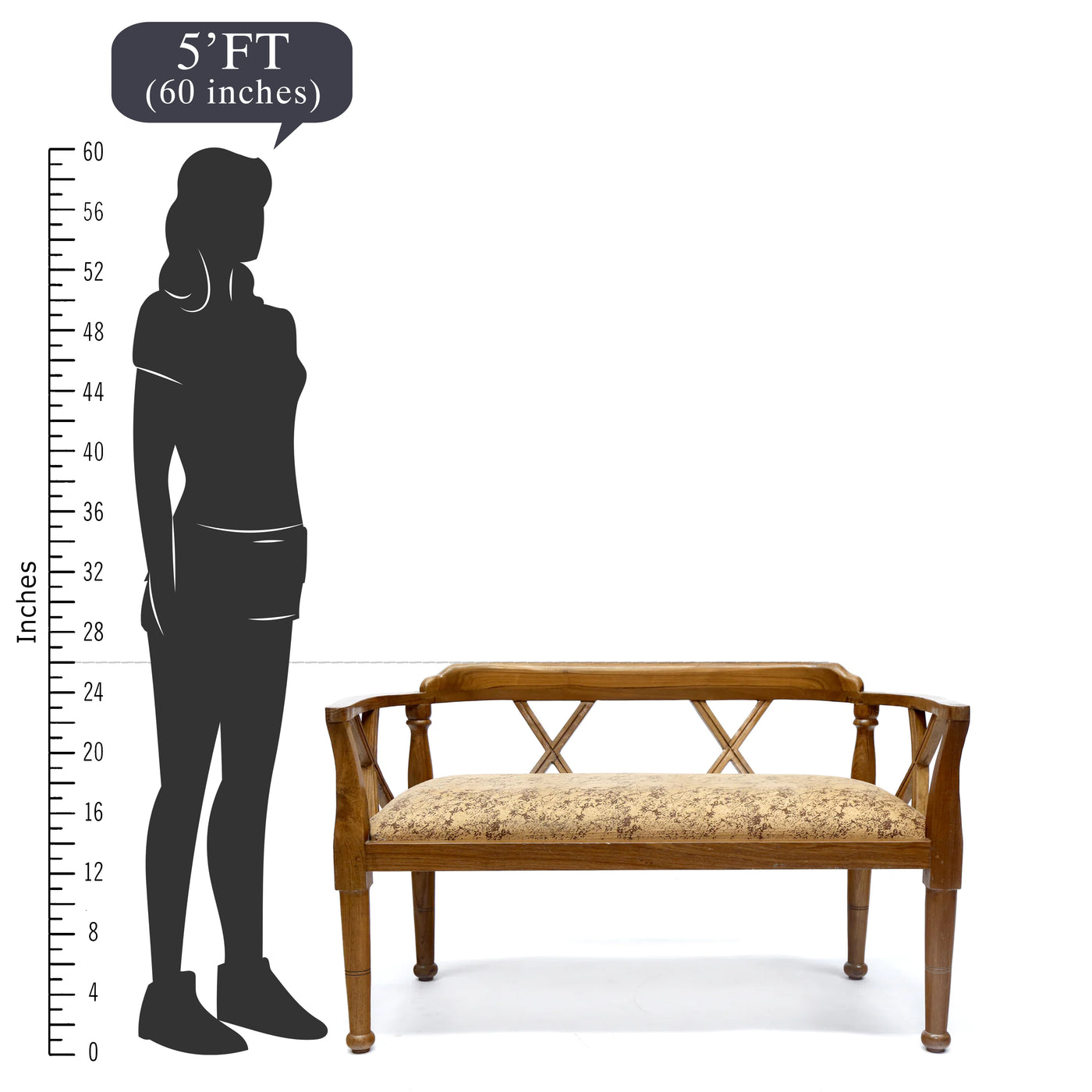 Stylish and Durable Wooden Indoor Bench with Cushioned Seating