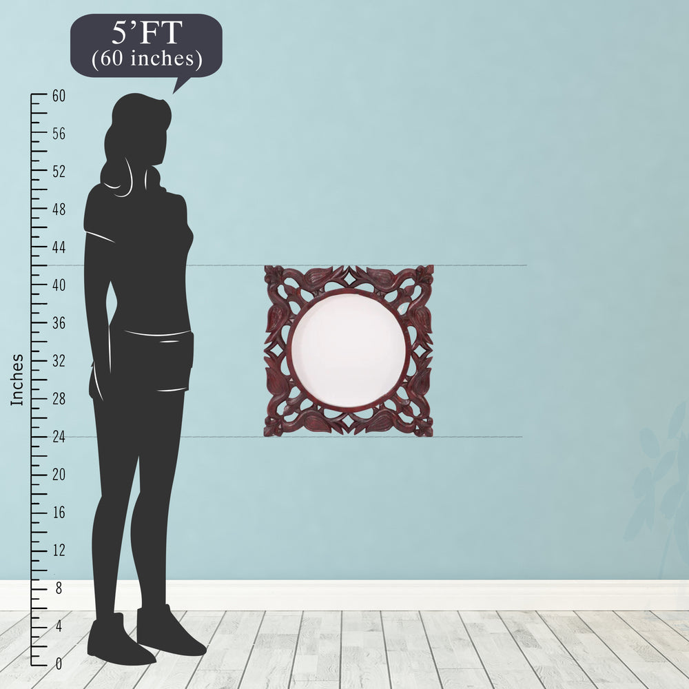 Wooden Birds Chirping Mirror Frame