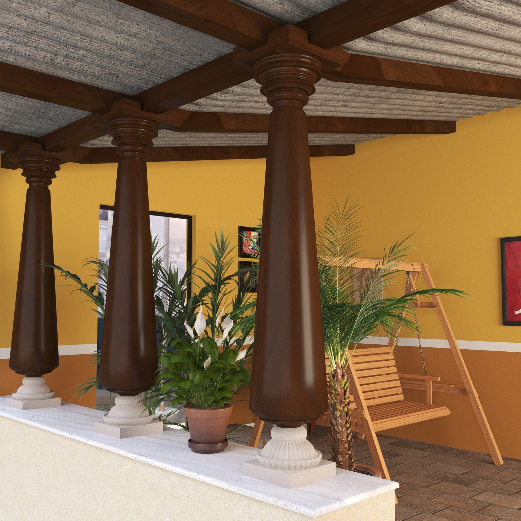 Buy Wooden Pillar Online | Wooden Pillar Design - Woodsala