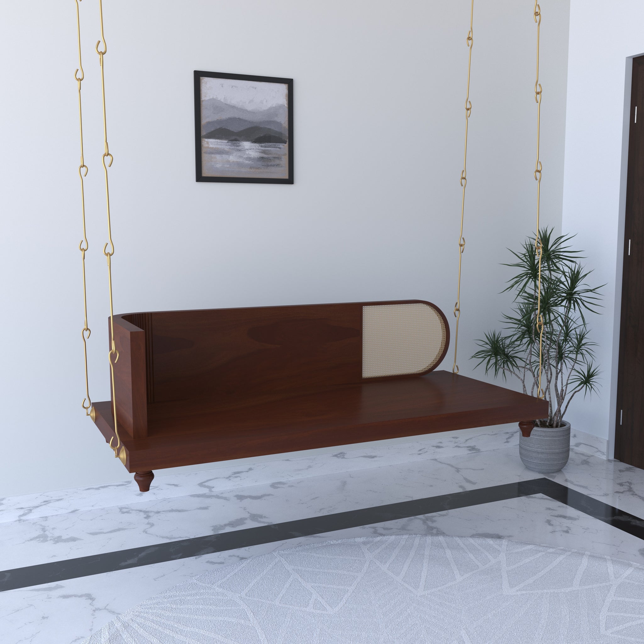 Elegant Wooden Indoor Swing with Minimalist Design – Perfect for Modern ...